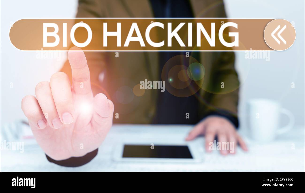 Handwriting text Bio Hacking. Internet Concept exploiting genetic ...