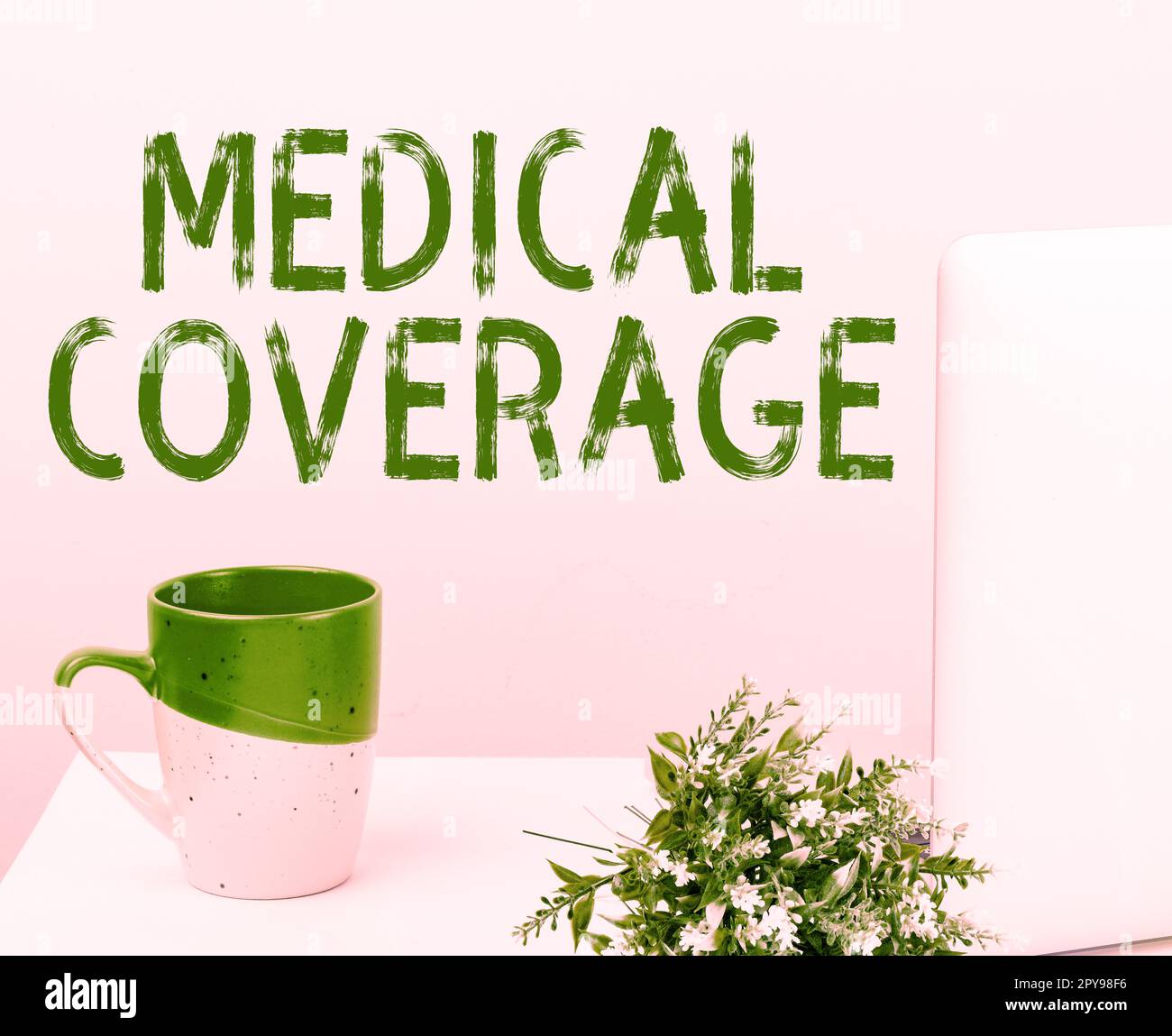 Sign displaying Medical Coverage. Business idea inclusion within the ...