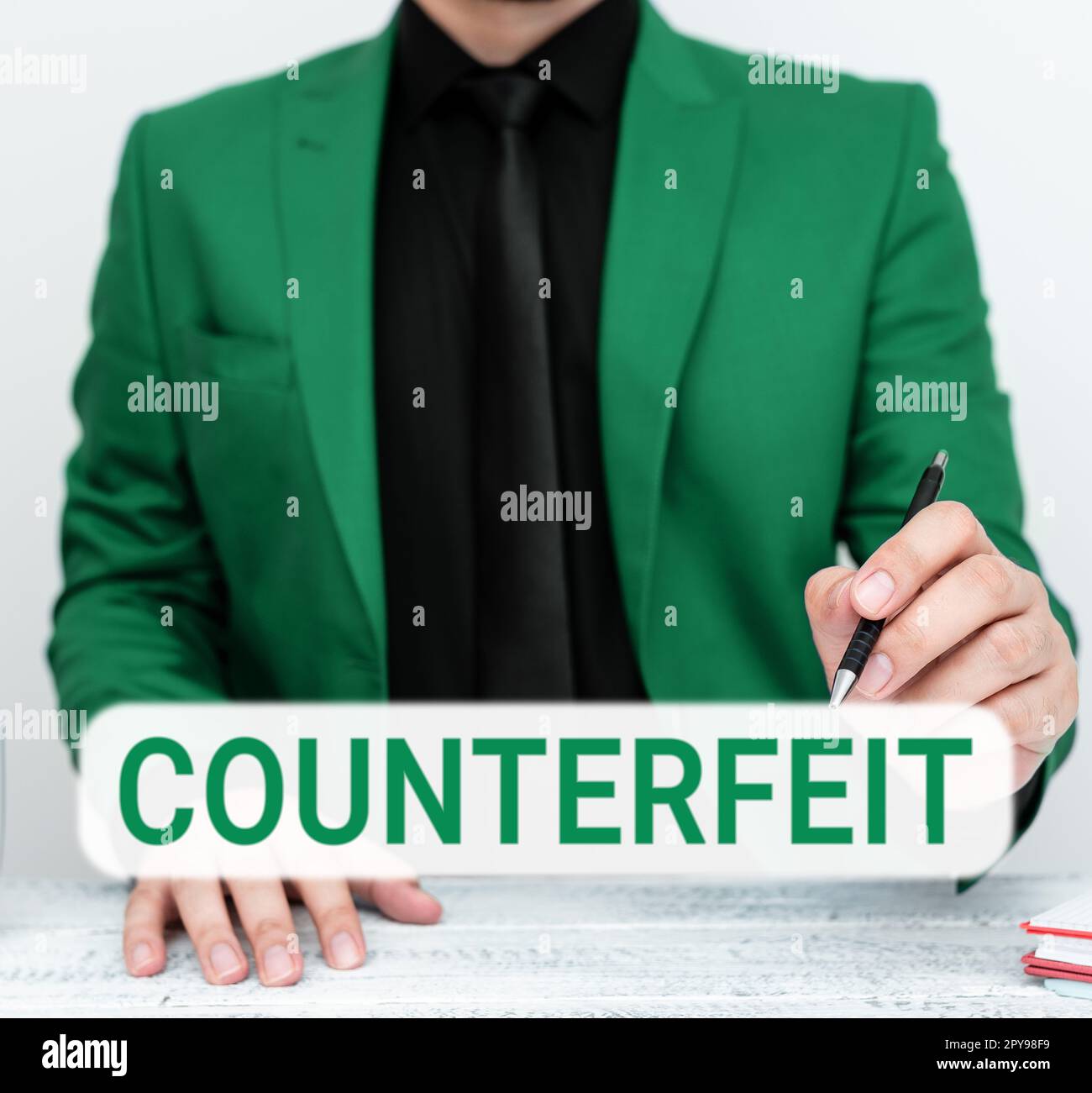 Conceptual caption Counterfeit. Word Written on made in imitation of ...