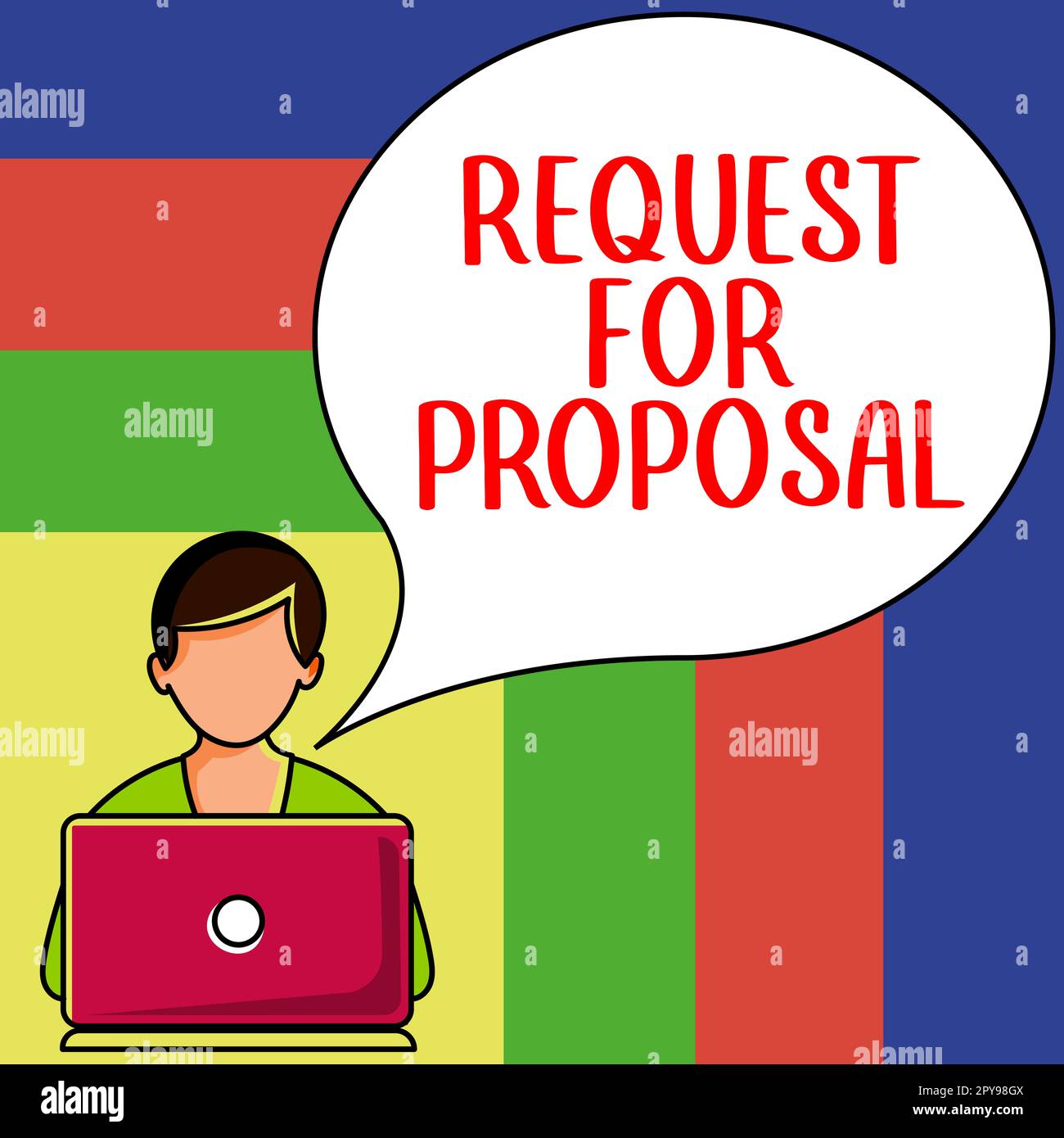 Sign displaying Request For Proposal. Internet Concept document ...