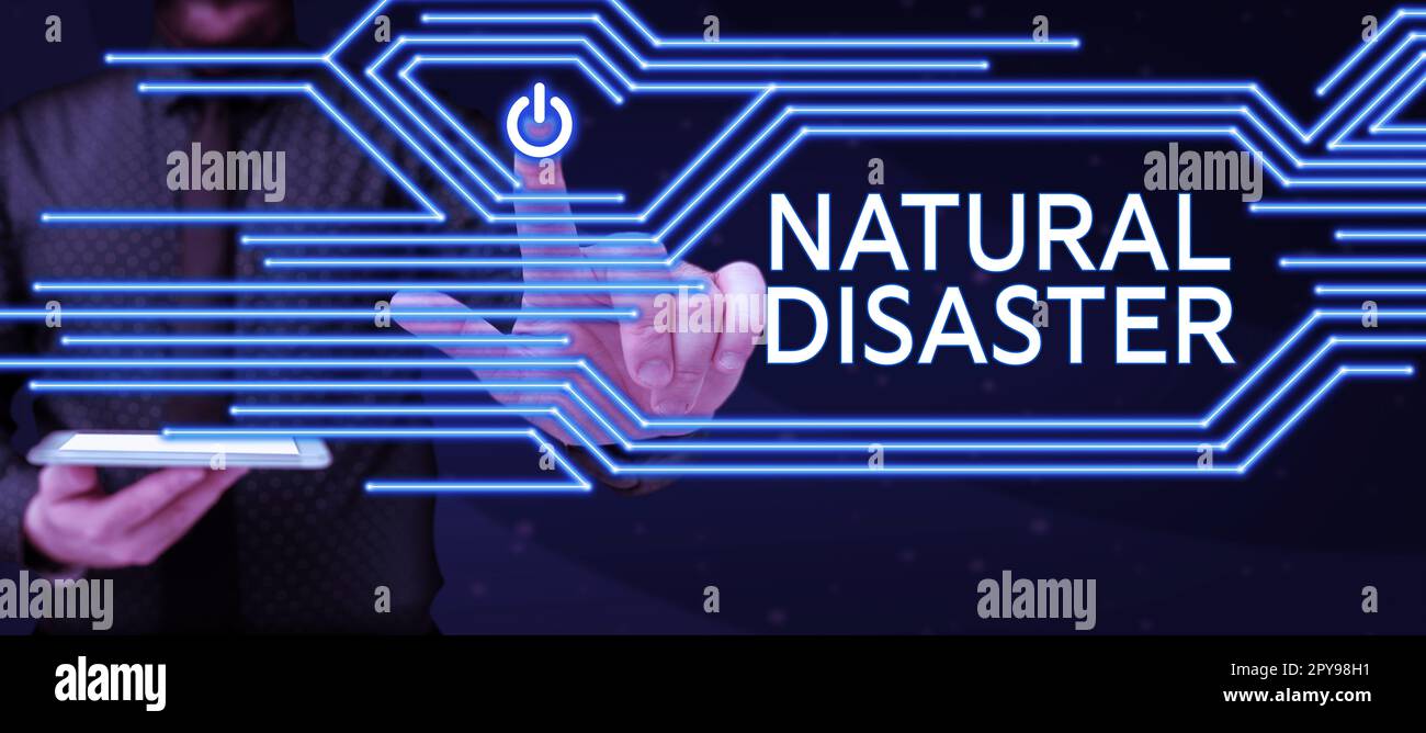 Conceptual caption Natural Disaster. Business concept occurring in the ...