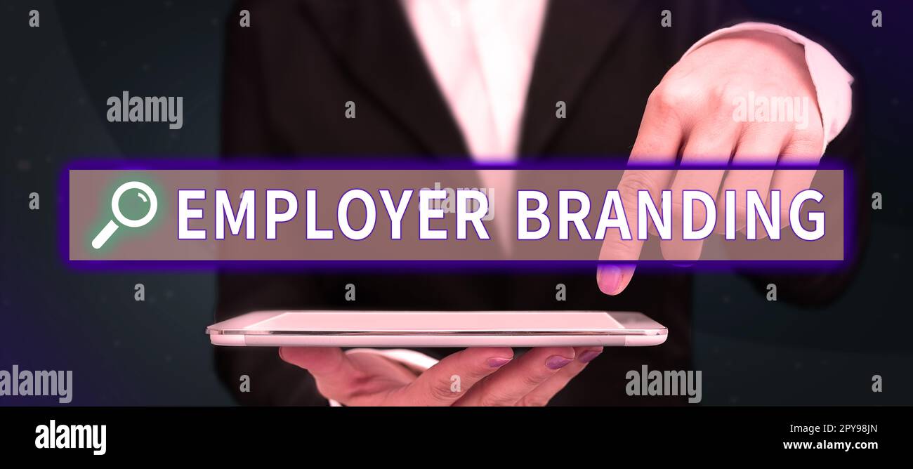 Hand writing sign Employer Branding. Concept meaning Process of ...