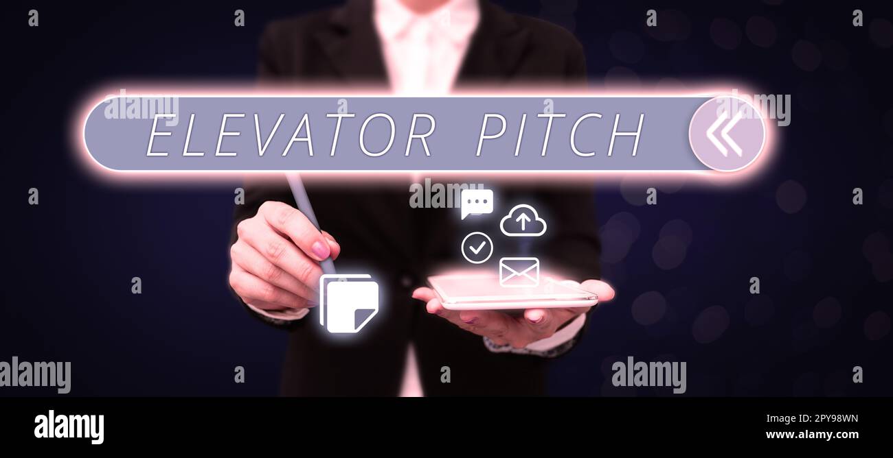Conceptual display Elevator Pitch. Internet Concept A persuasive sales ...