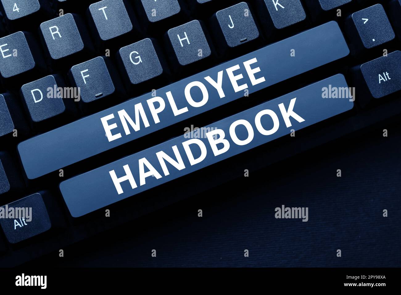 Hand writing sign Employee Handbook. Word for Document that contains an ...
