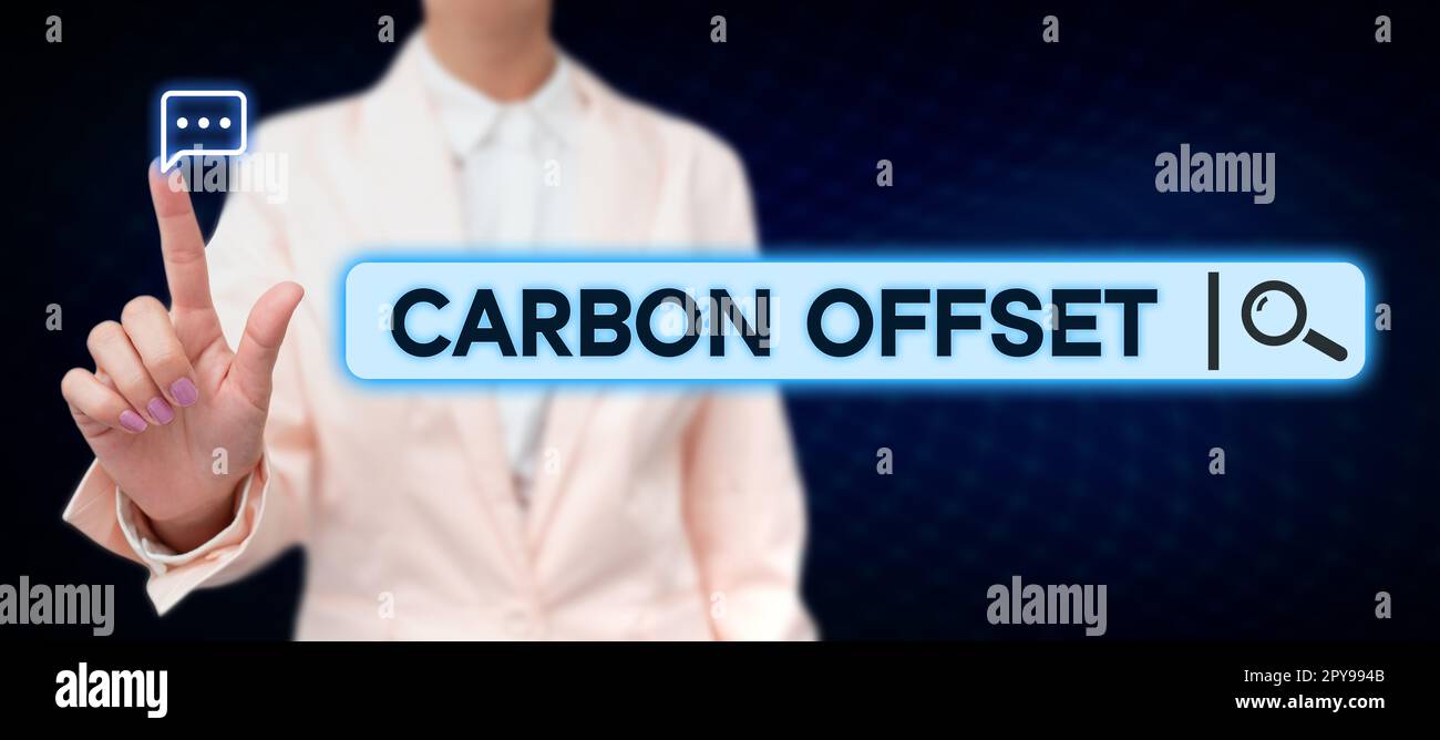 Handwriting text Carbon Offset. Word Written on Reduction in emissions ...
