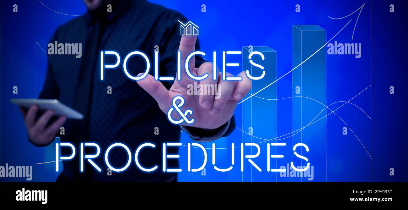 Conceptual display Policies Procedures. Internet Concept list of rules ...