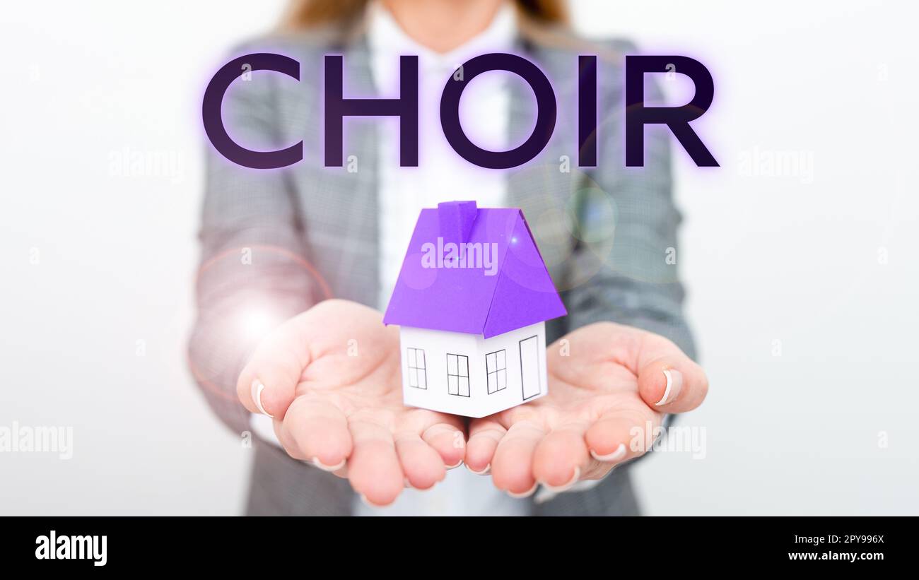 Conceptual display Choir. Internet Concept a group organized to perform ...