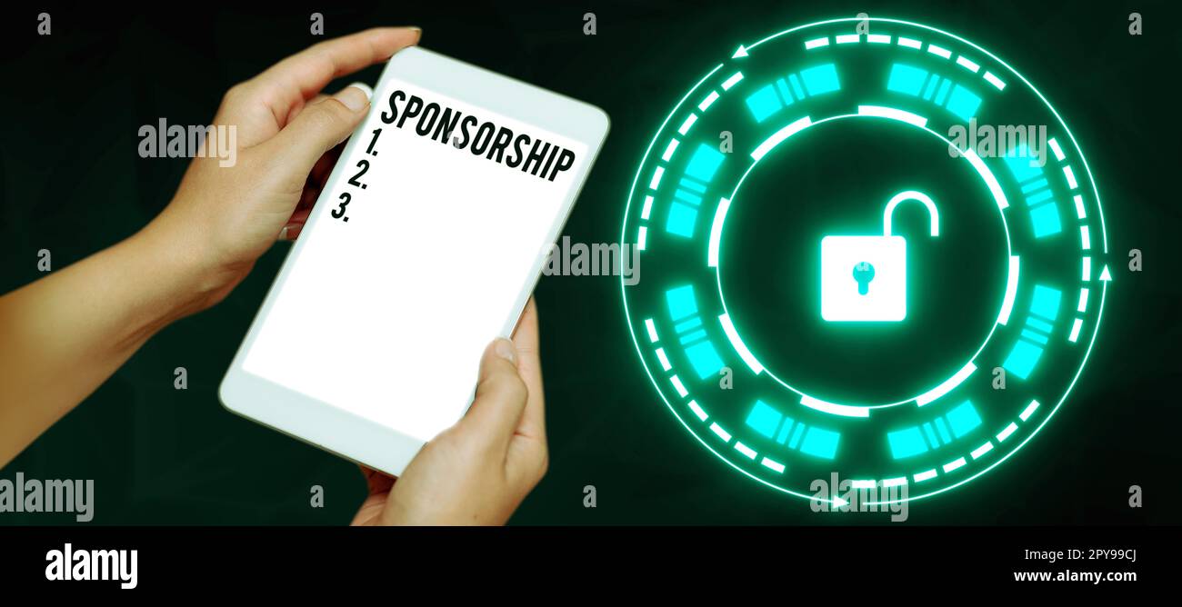 Text showing inspiration Sponsorship. Internet Concept Position of ...