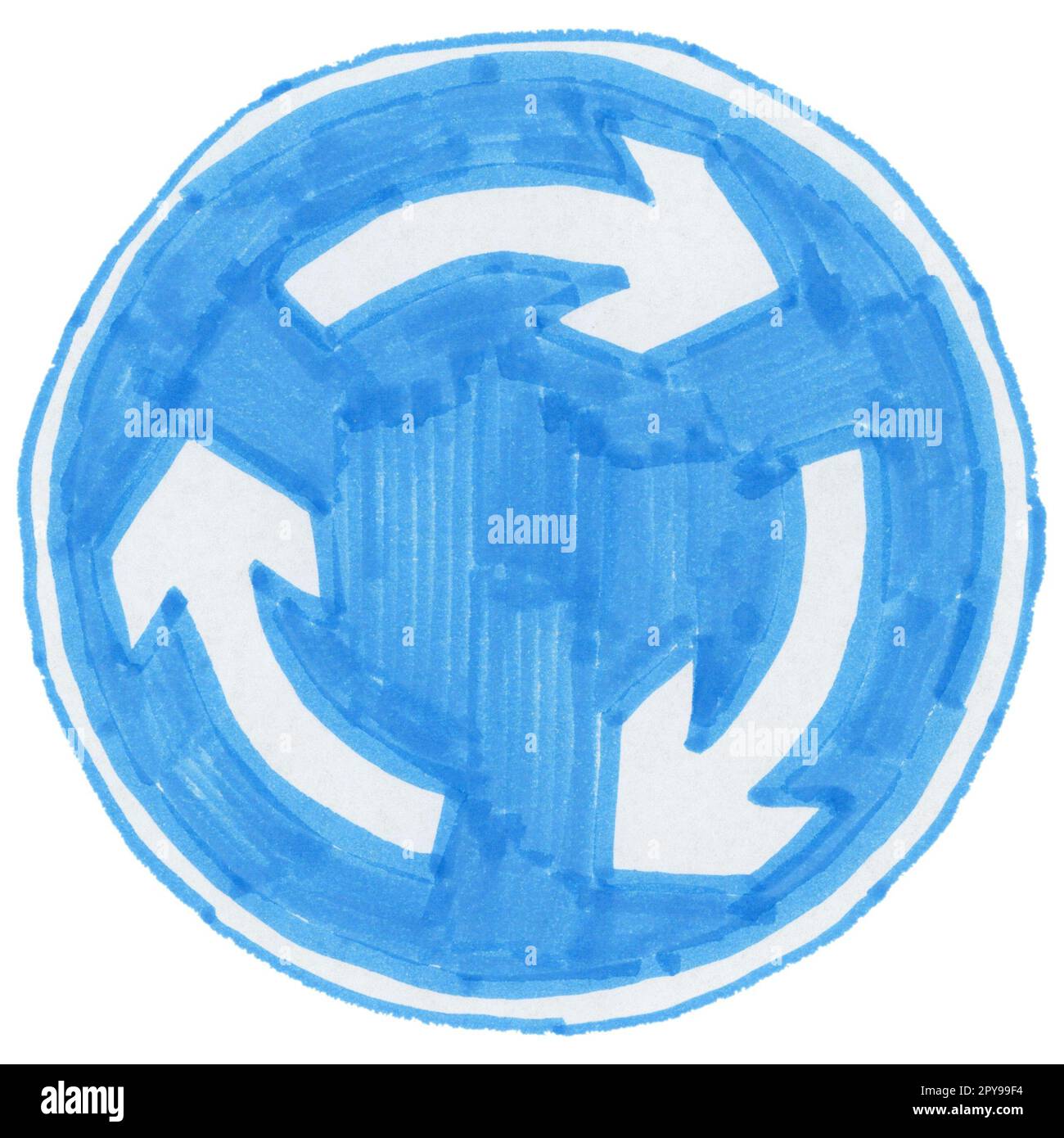 Mini roundabout sign hi-res stock photography and images - Alamy