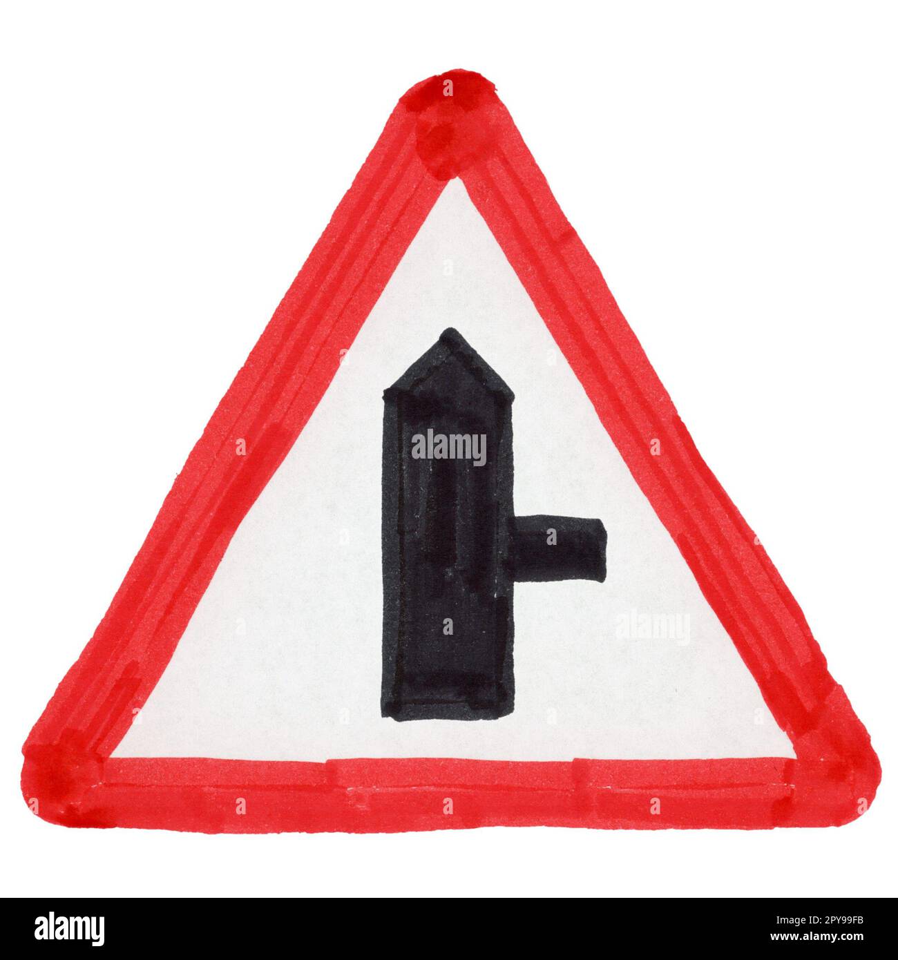 side road right sign illustration isolated over white Stock Photo - Alamy