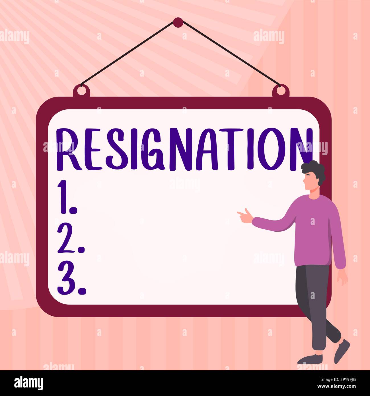 Writing displaying text Resignation. Word Written on act of giving up ...