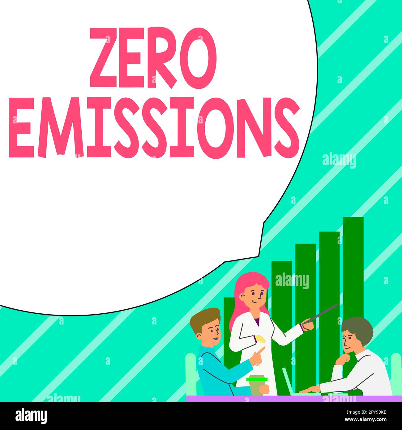 Hand writing sign Zero Emissions. Business idea emits no waste products ...