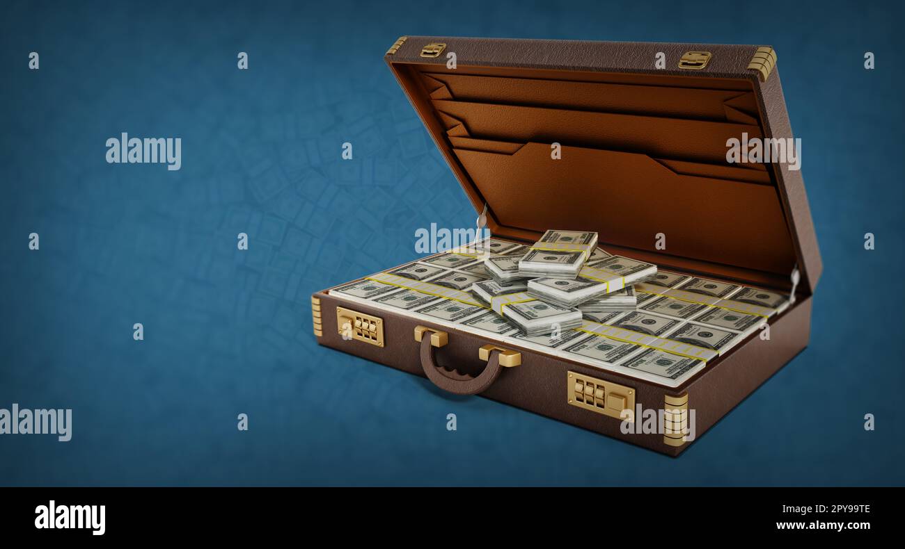 Briefcase full 100 dollar bills hi-res stock photography and images - Alamy