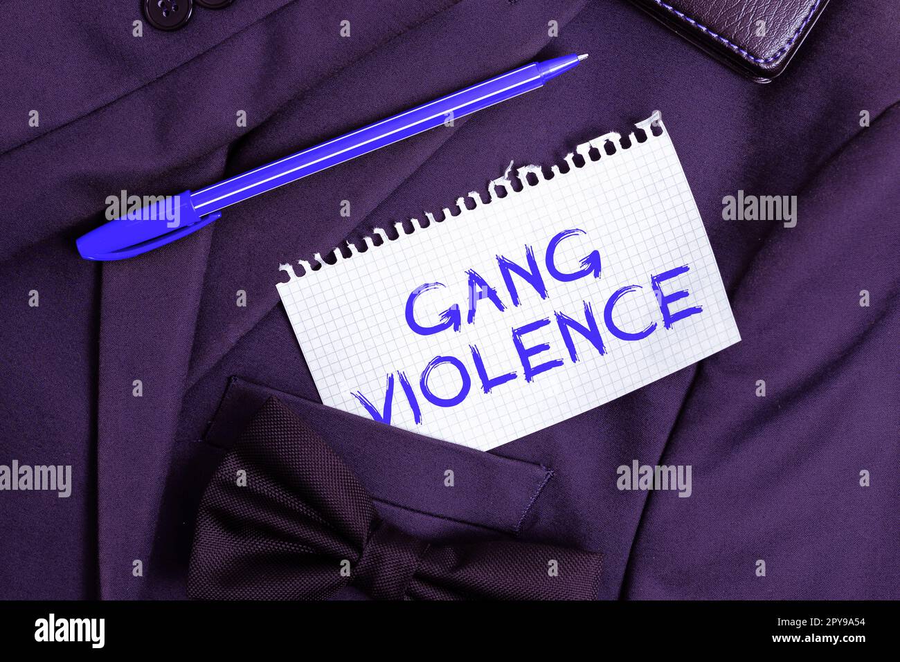 Text showing inspiration Gang Violence. Conceptual photo infringement ...