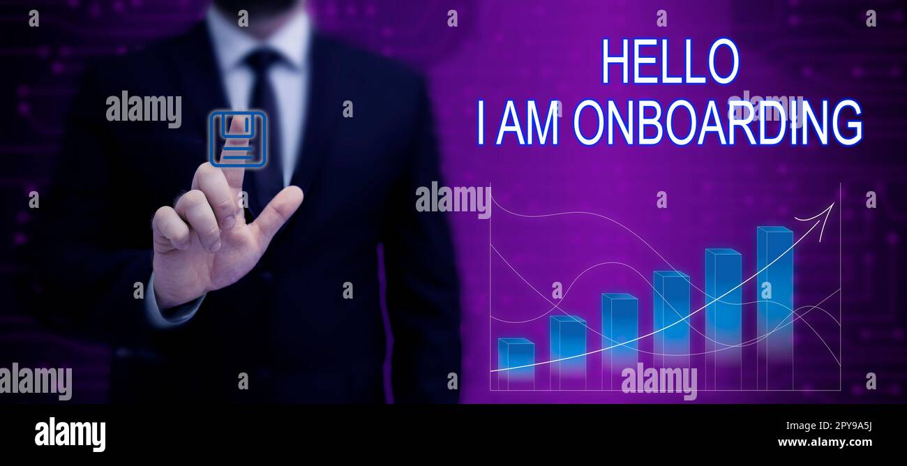 Writing Displaying Text Hello I Am Onboarding Business Concept Action Process Of Integrating A