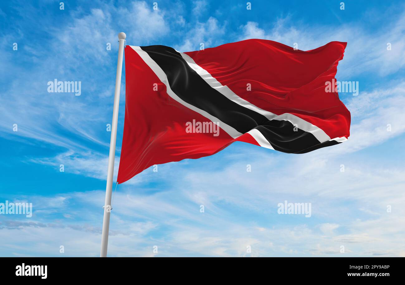 flag of English Creole peoples Trinidadians and Tobagonians at cloudy ...