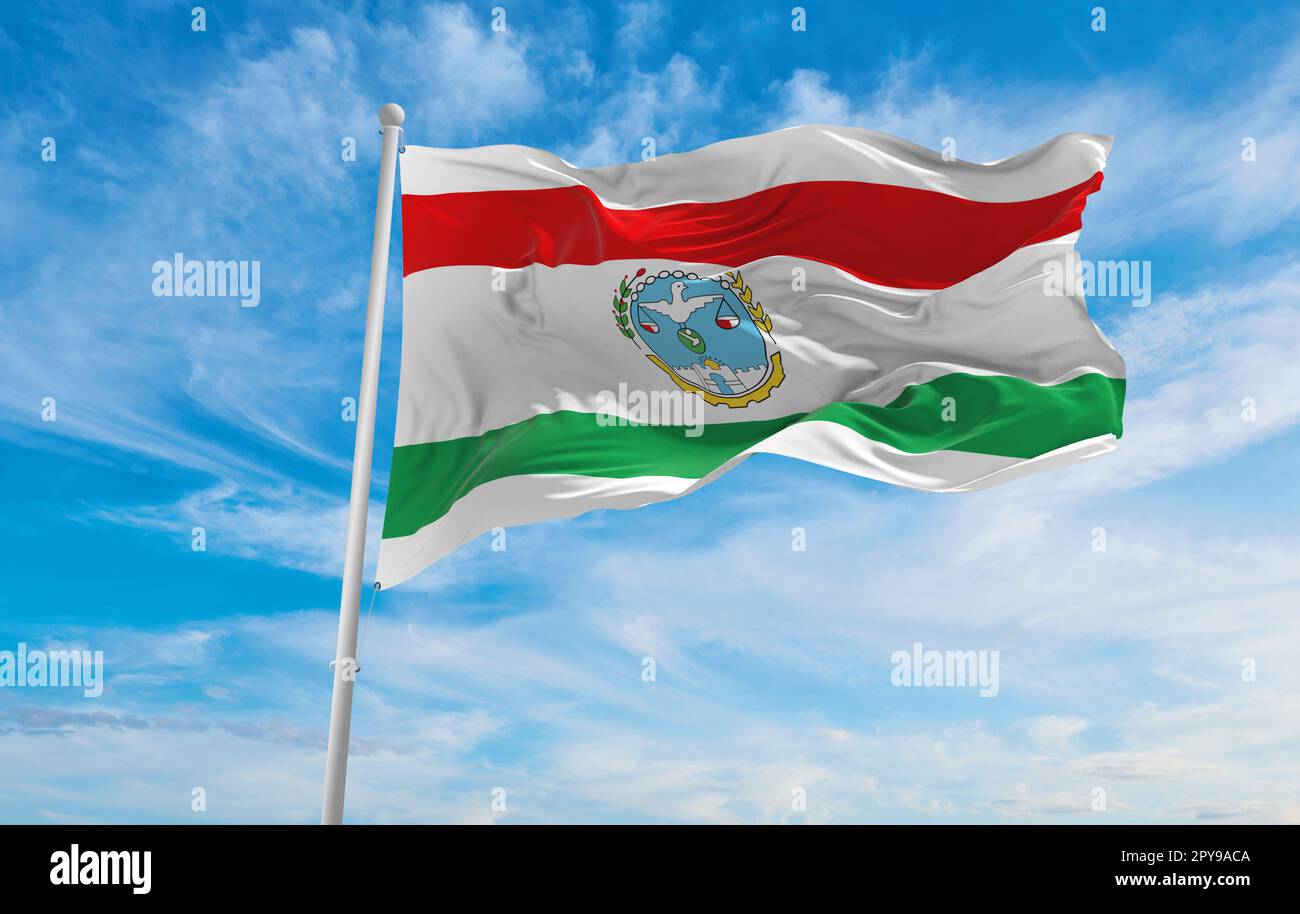flag of Ethiopian Semitic peoples Harari people at cloudy sky ...