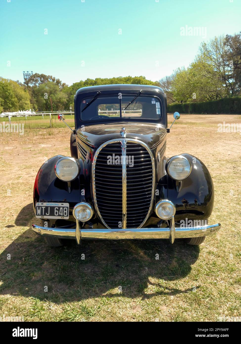 Old black utility Ford 85 V8 pickup truck 1938 - 1939 in the ...