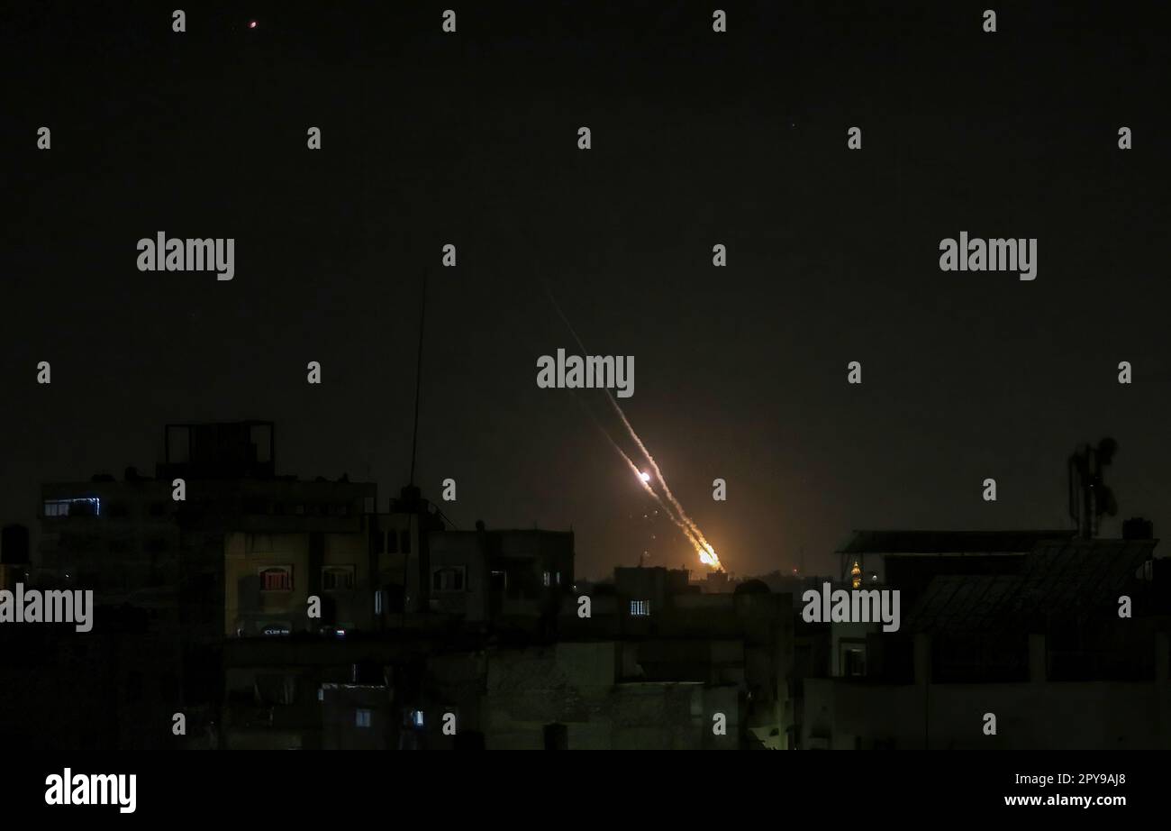 Rockets fired from the northern Gaza Strip. The Israeli army exchanged ...