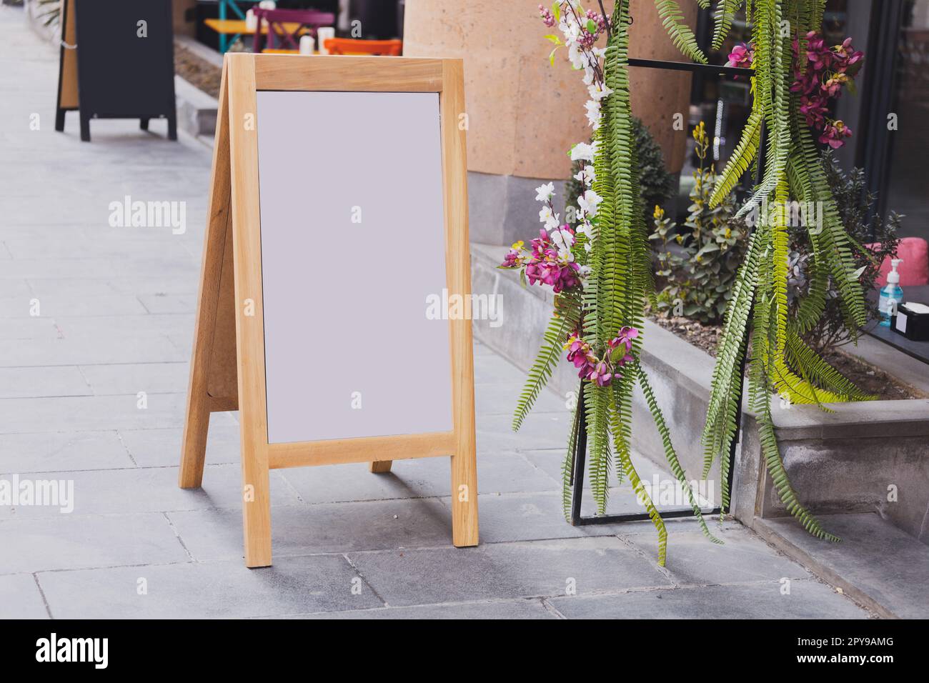 Special menu announcement board. Chalkboard stand for menu restaurant ...