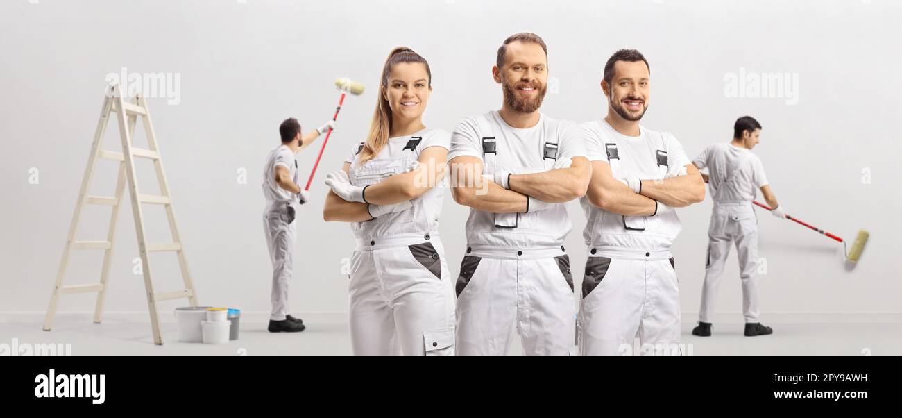 Cheerful service worker paint hi-res stock photography and images - Alamy