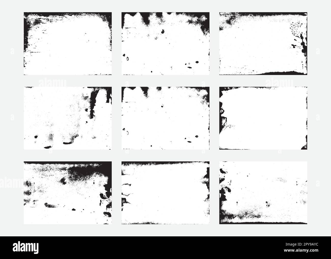 Set of Scratched Gritty Grunge Background Texture Vector. Dust Overlay ...