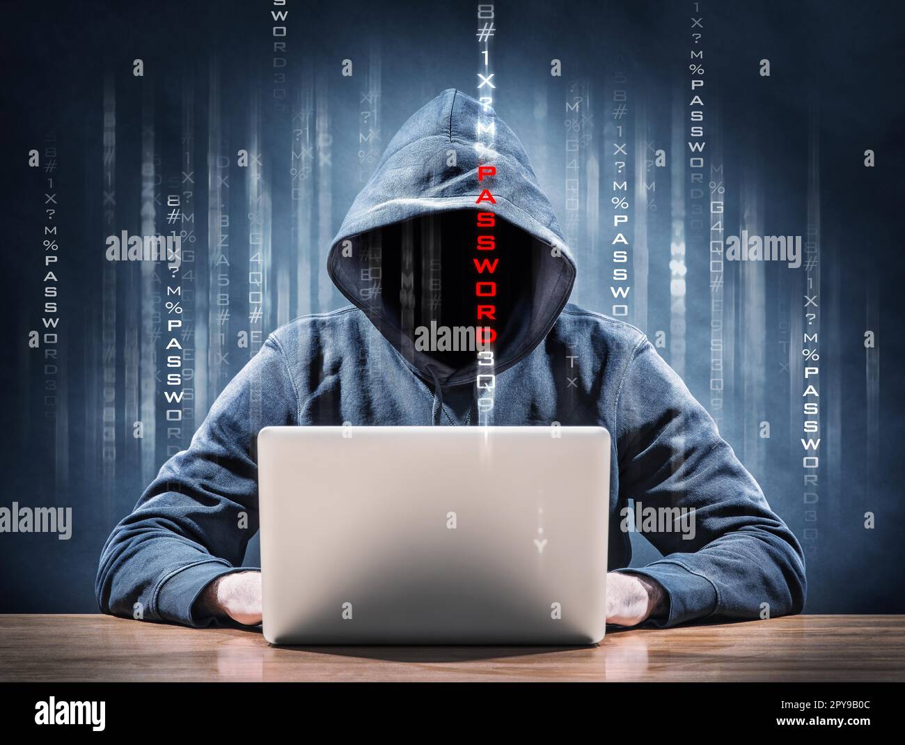 picture of a hacker on a laptop Stock Photo - Alamy