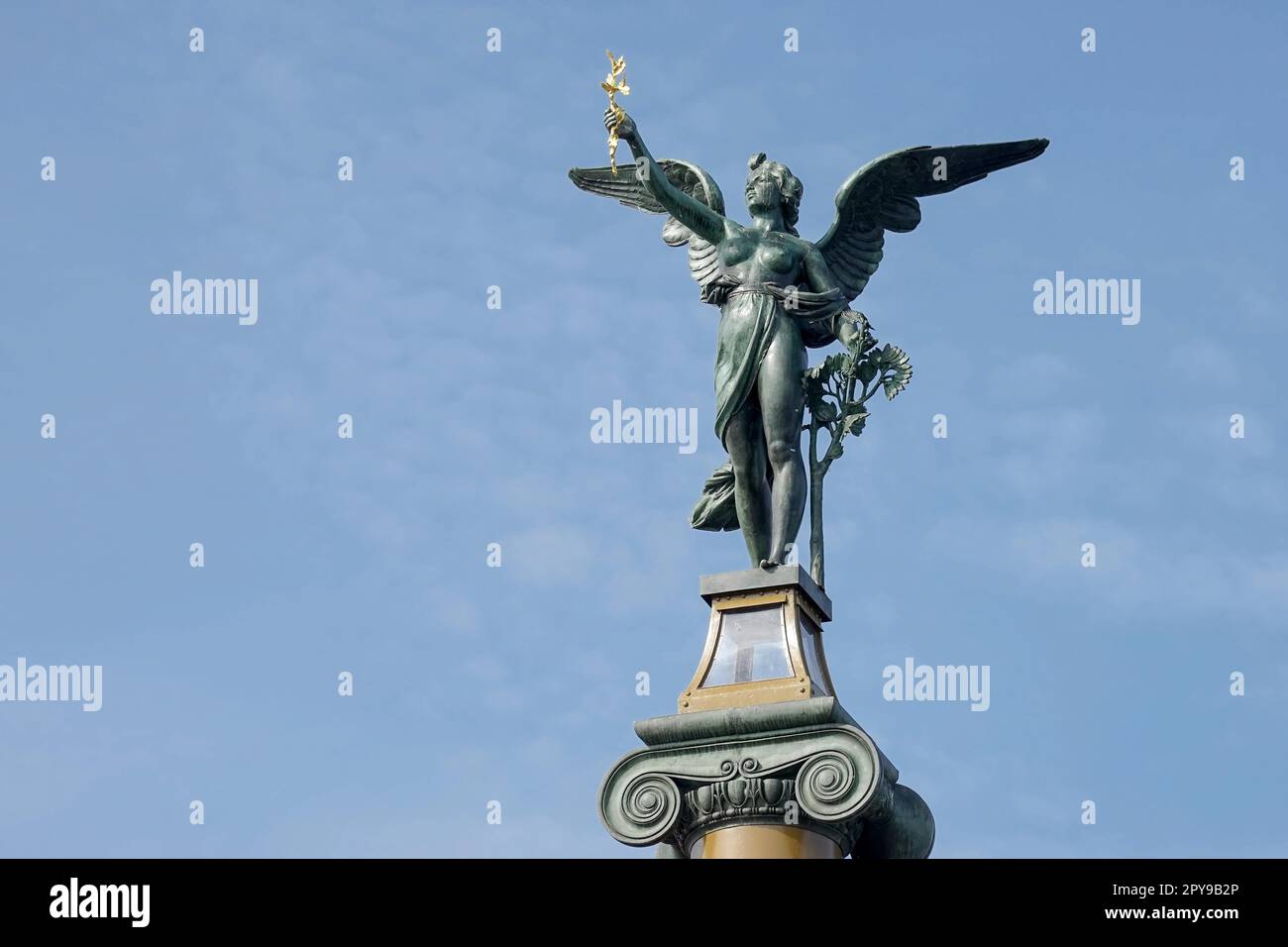 Angel on Top of a Column on the Cechuv Most Bridge in Prague Stock ...