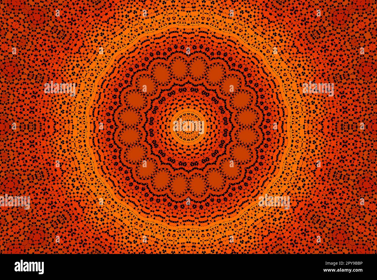 Abstract orange background with radial dotted pattern Stock Photo - Alamy