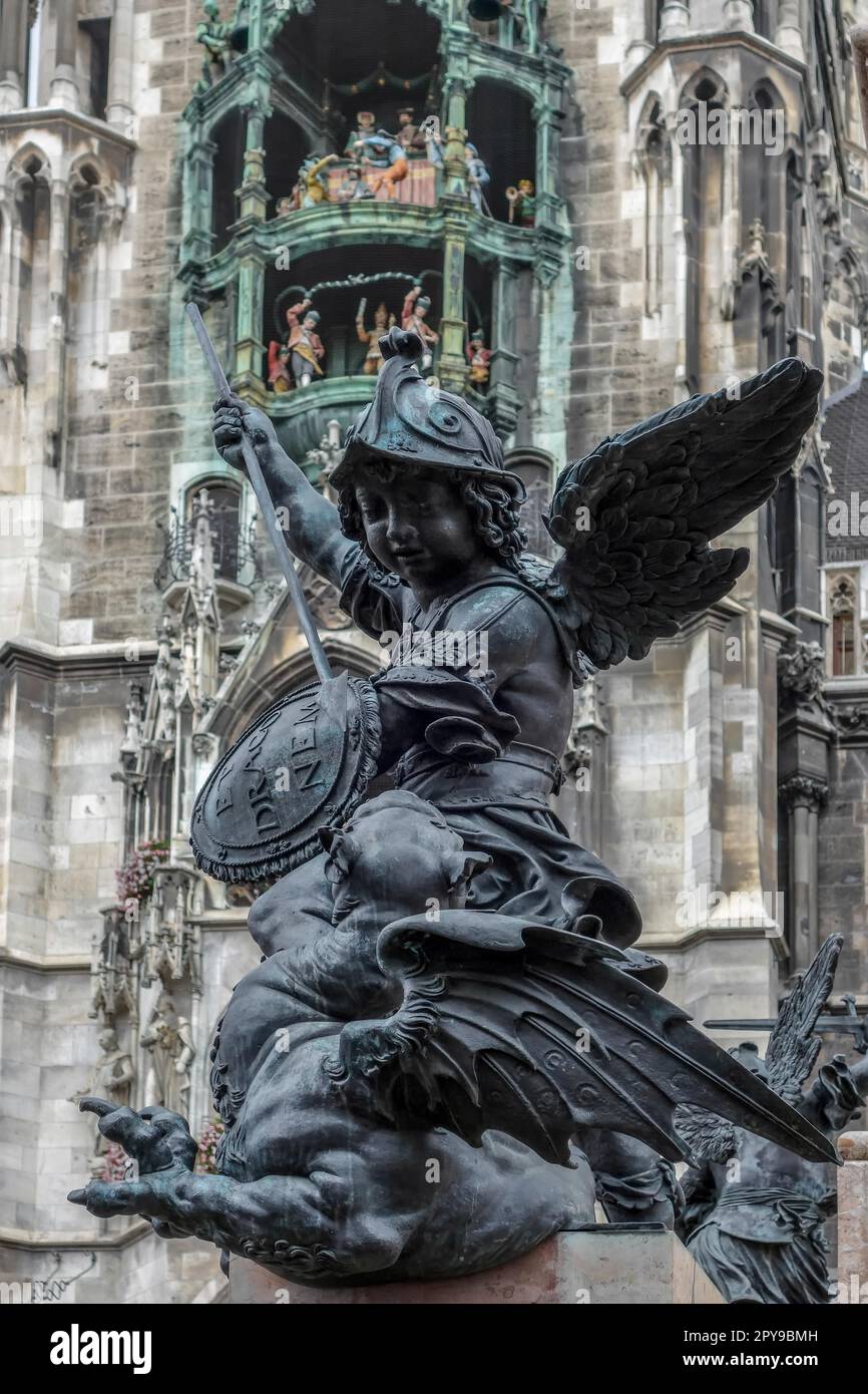 Putto Statue Marienplatz in Munich Stock Photo - Alamy