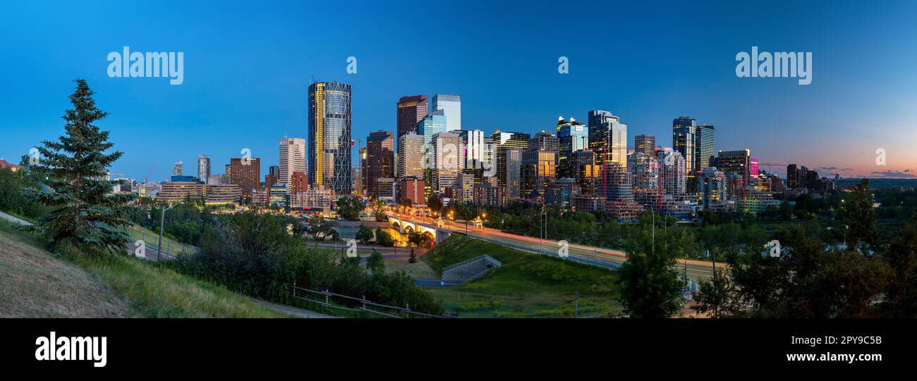 Panoramic View Of Downtown Calgary, Alberta, Canada Stock Photo - Alamy