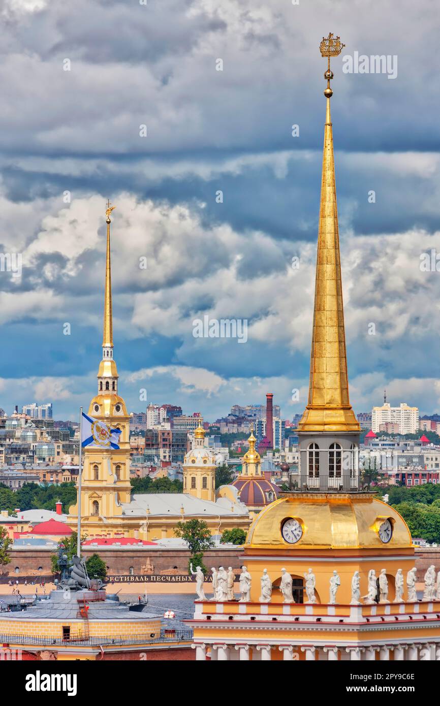 Spire Towers, Admiralty Building, Peter and Paul Church, St. Petersburg ...