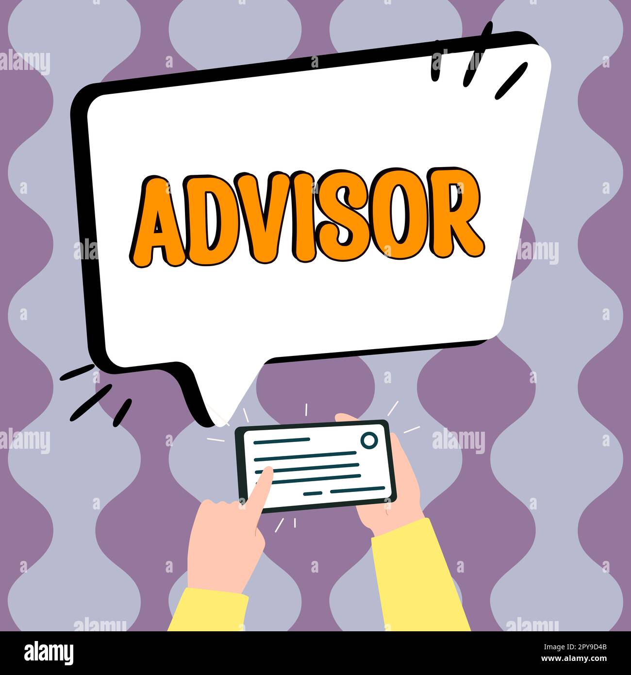 Hand writing sign Advisor. Business idea Give advice recommendation ...