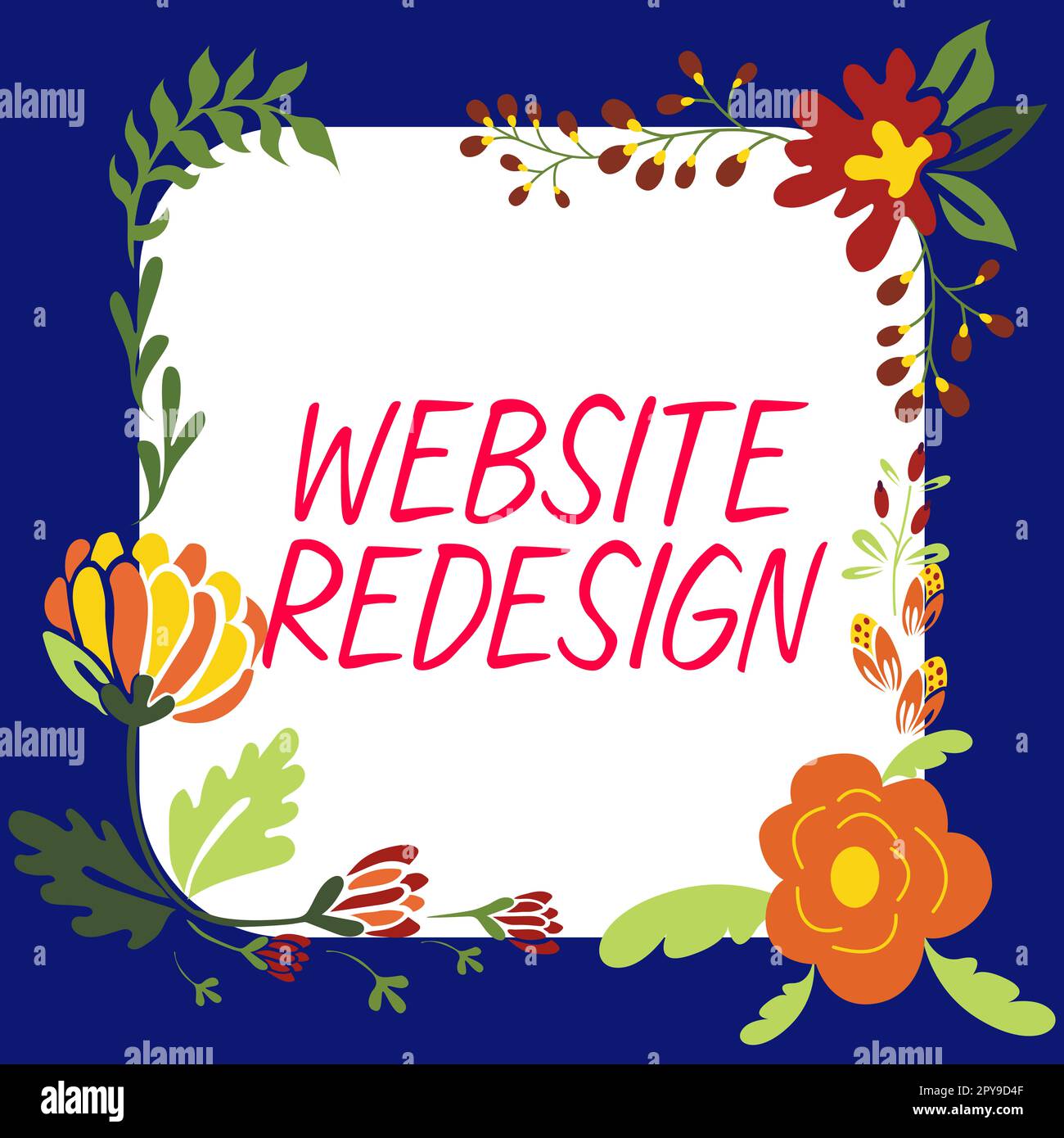 Conceptual caption Website Redesign. Business overview modernize improver or evamp your website ...