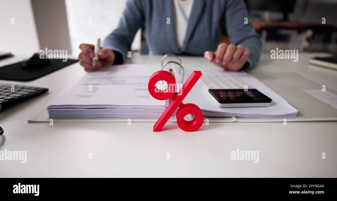 Percentage Sign And Discount Rate Stock Photo - Alamy