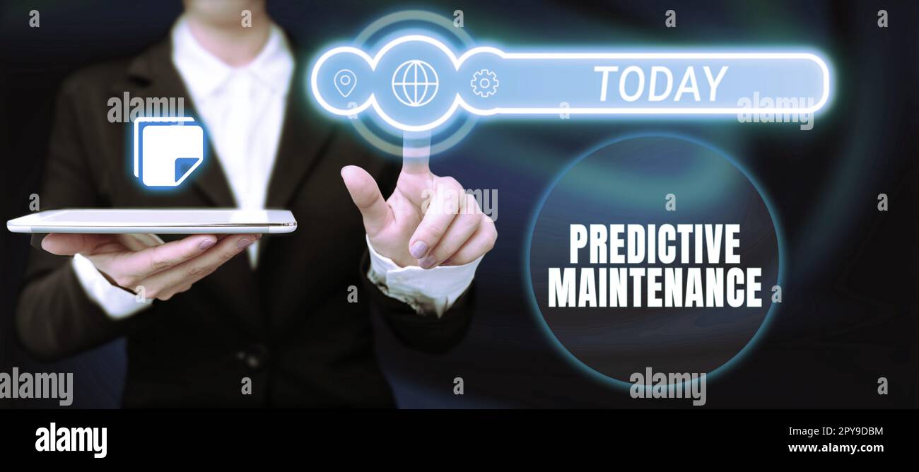 Writing displaying text Predictive Maintenance. Concept meaning Predict ...