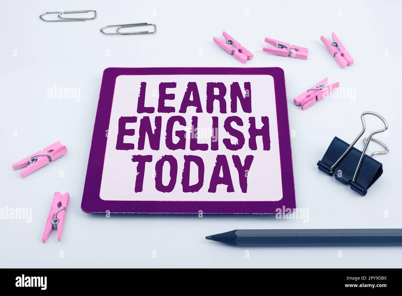 Inspiration showing sign Learn English Today. Concept meaning gain or ...