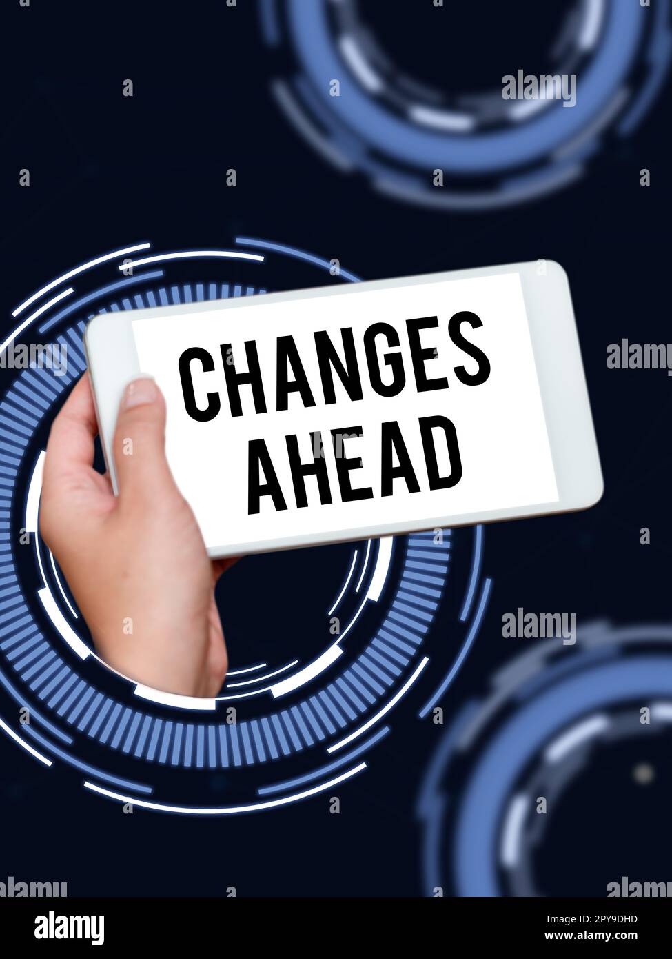 Conceptual caption Changes Ahead, Internet Concept to replace with or ...