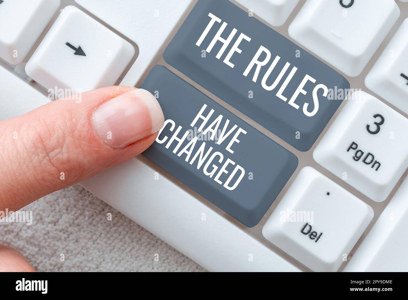 Text caption presenting The Rules Have Changed. Concept meaning the ...
