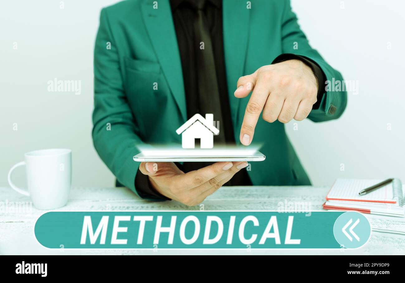 Handwriting text Methodical. Internet Concept System of Methods used in a study or activity ...