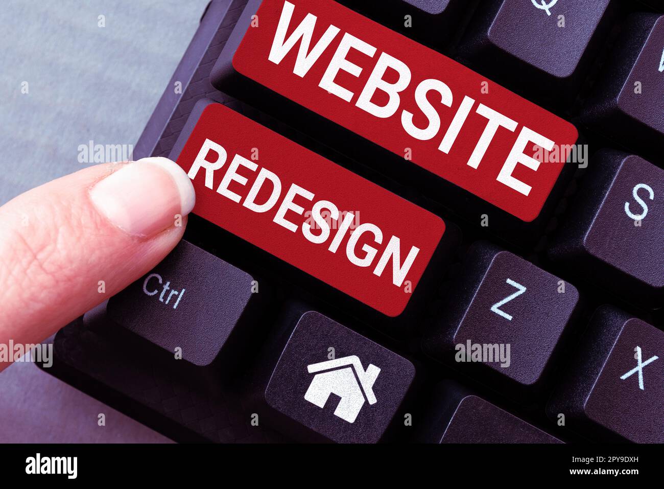 Conceptual caption Website Redesign. Business showcase modernize improver or evamp your website ...