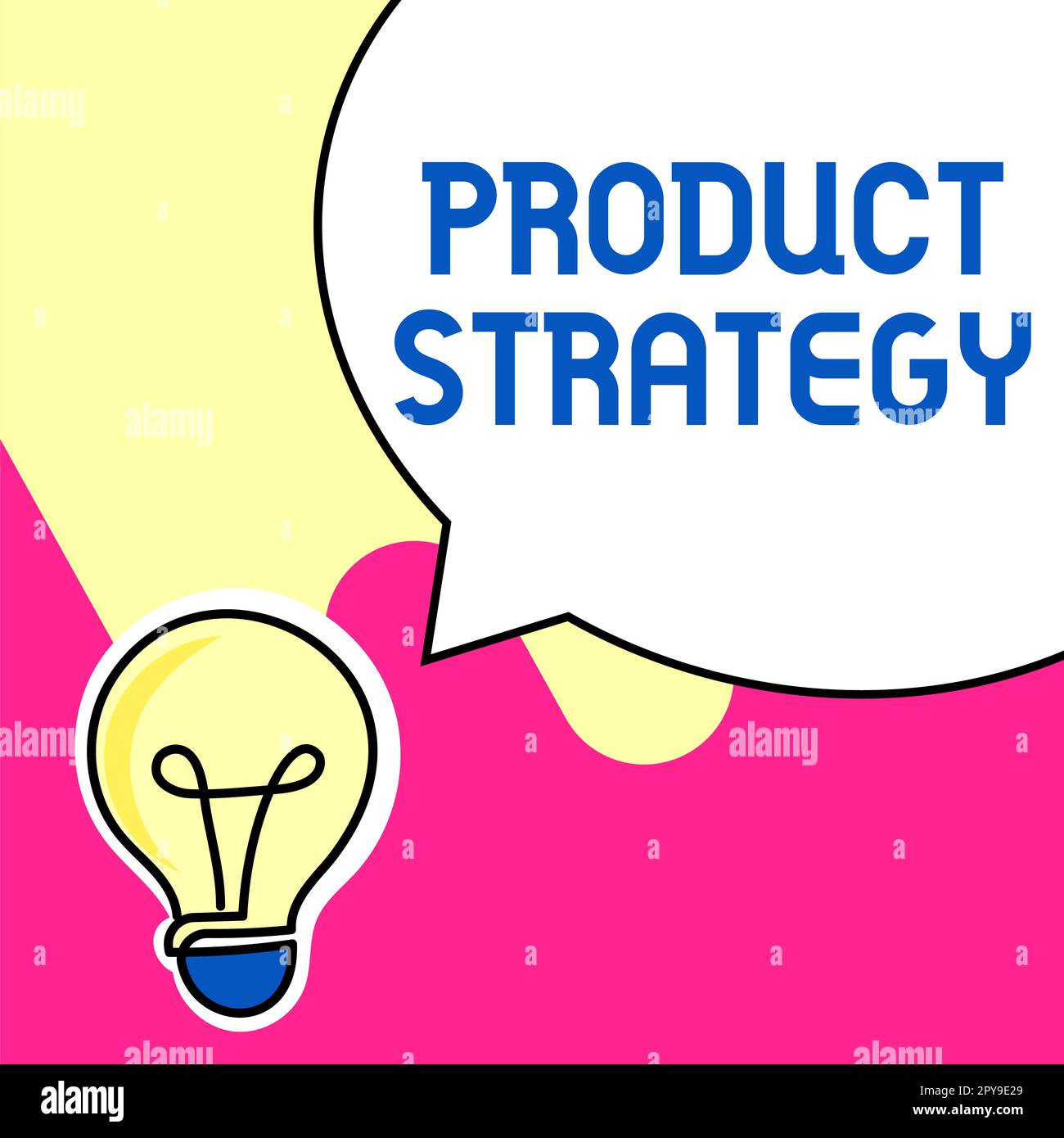 Text showing inspiration Product Strategy. Word Written on long term ...