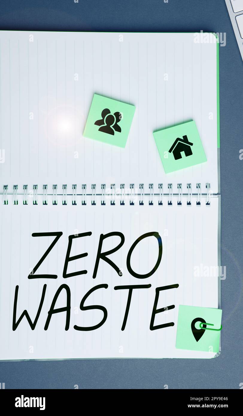 Handwriting text Zero Waste. Business concept industrial responsibility ...