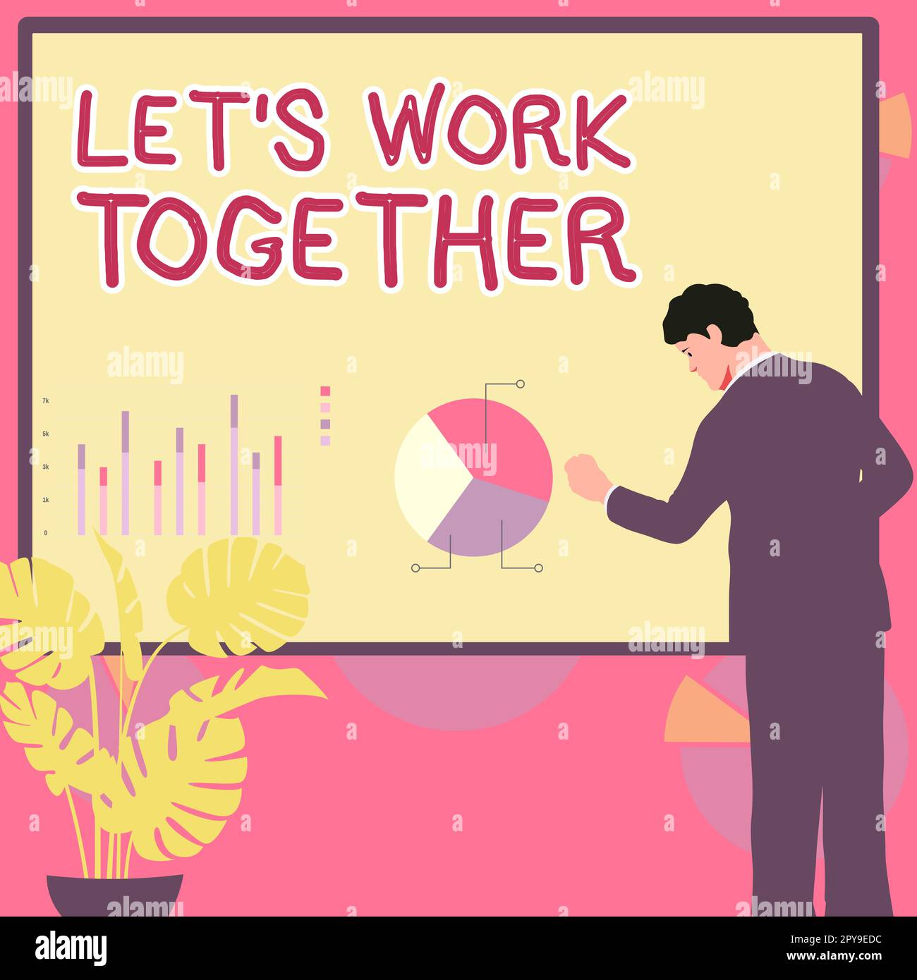 Conceptual display Let's Work Together. Business concept Unite and Join ...