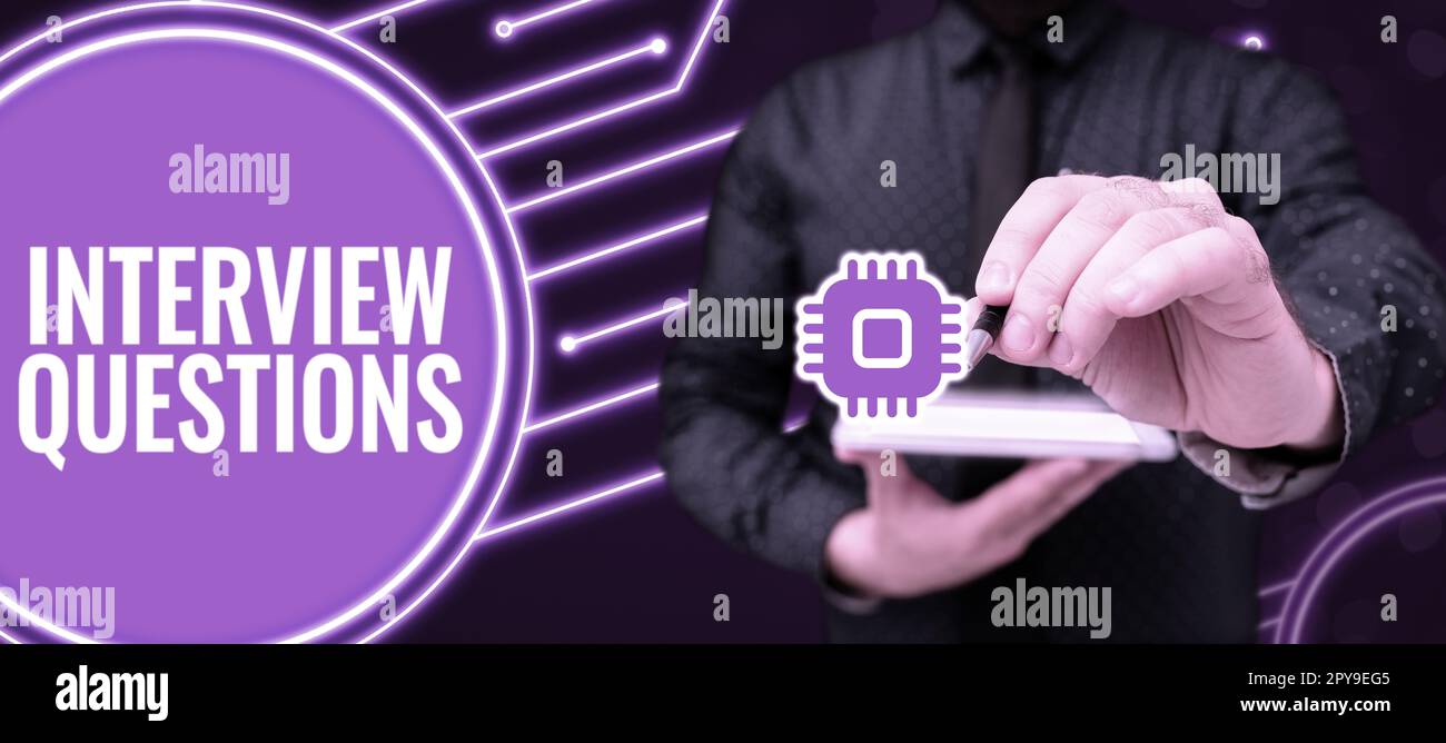 Text caption presenting Interview Questions. Conceptual photo Typical ...