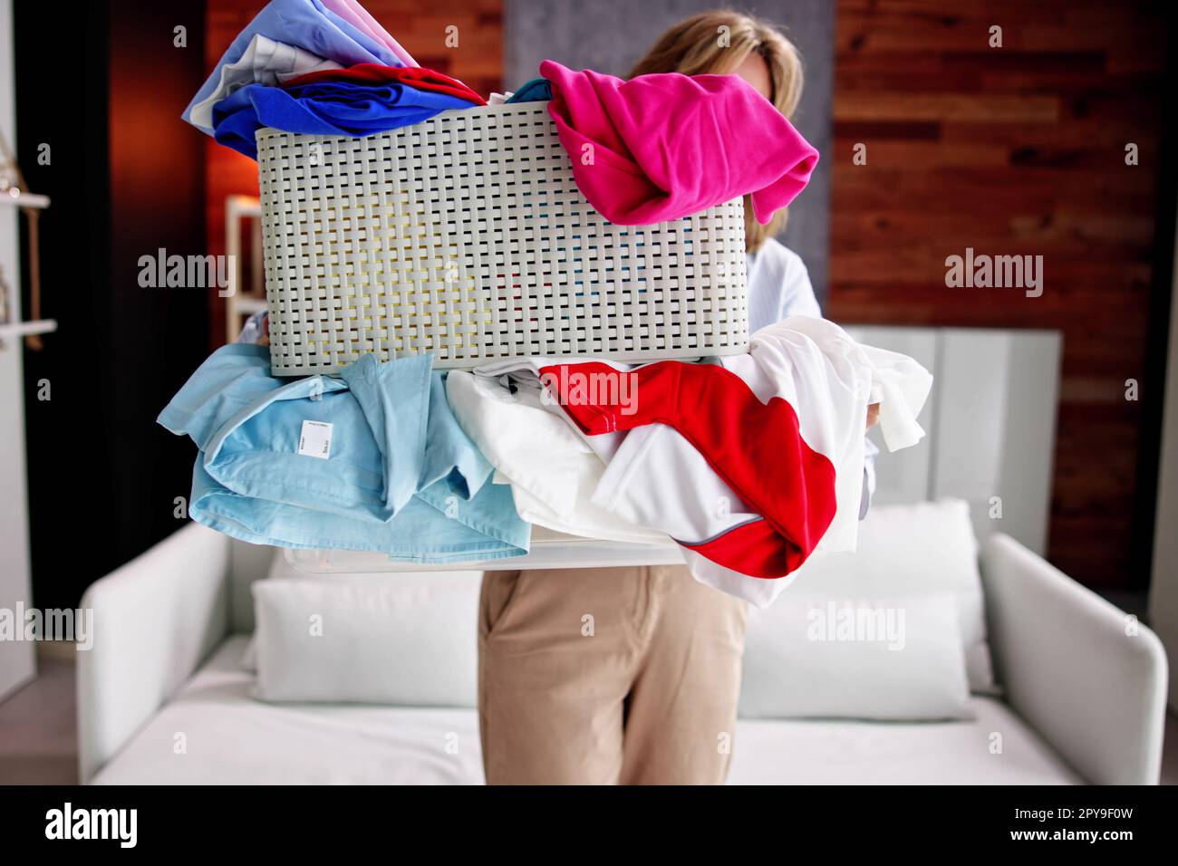 Declutter House Closet. Tidy Wardrobe Clothes Stock Photo - Alamy