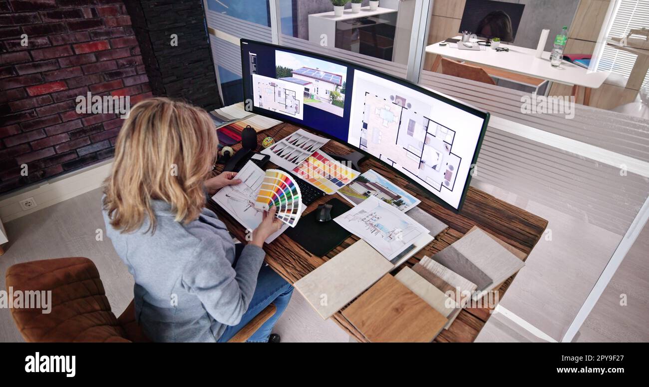 Senior woman designer using hi-res stock photography and images - Alamy