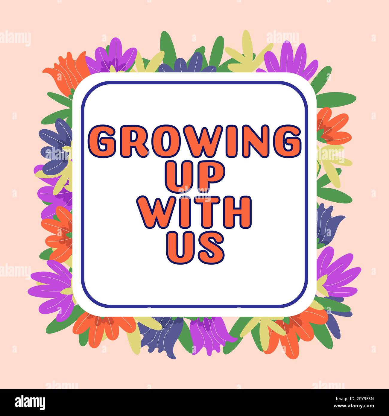 Hand writing sign Growing Up With Us. Internet Concept offering help ...