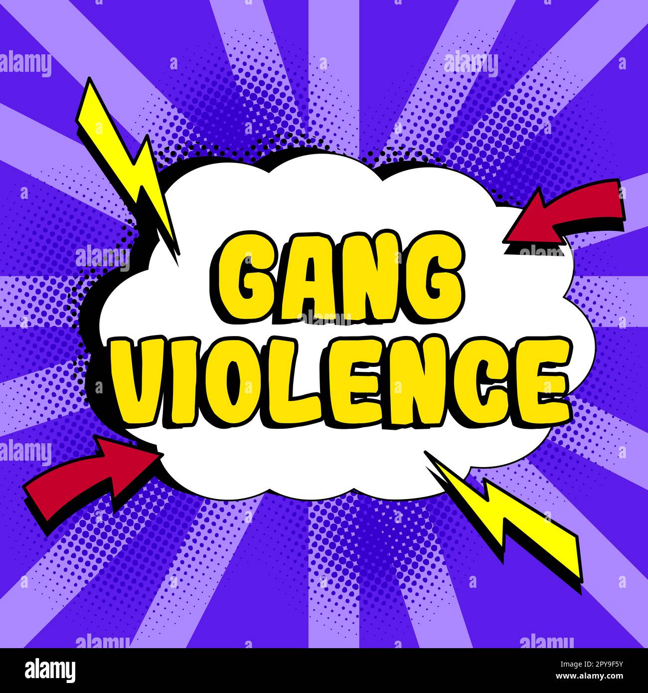 Hand writing sign Gang Violence. Business concept infringement of the ...