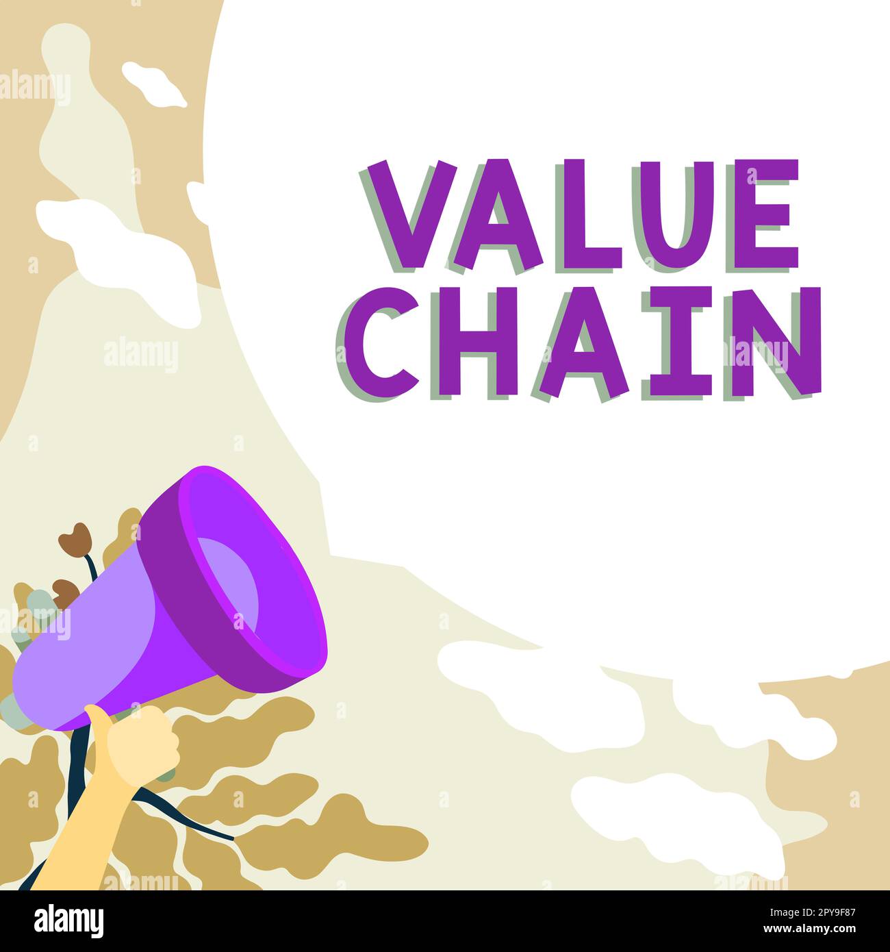 Hand writing sign Value Chain. Concept meaning Business manufacturing ...